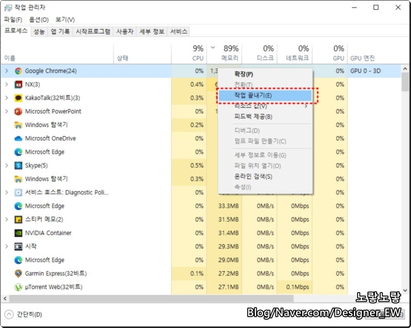 컴퓨터 노트북 시스템 메모리부족 가상메모리 늘리기 설정 네이버 블로그